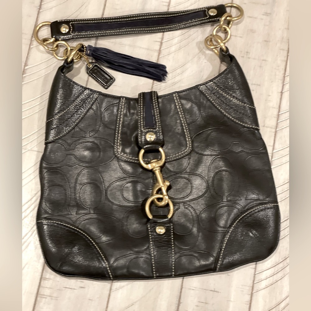 Rare Coach Hamptons Embossed Leather Signature C Purse - Gem